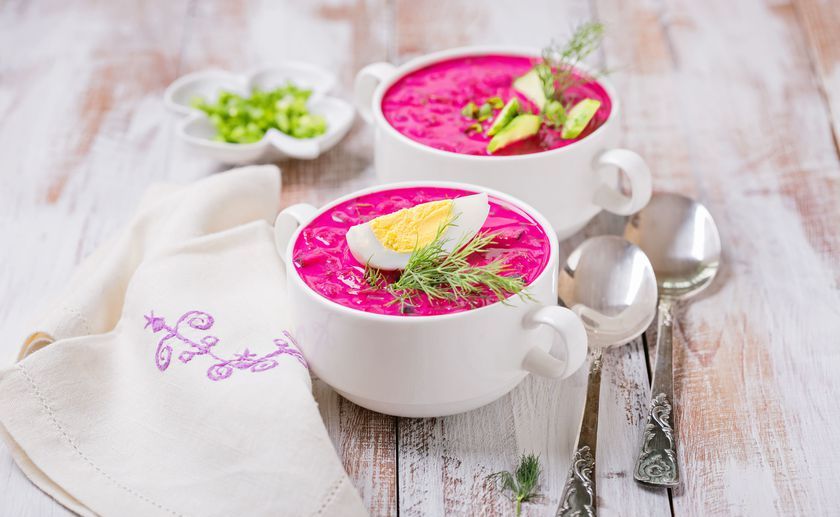 Supă răcoritoare de sfeclă roșie pe bază de chefir și iaurt - ea.md