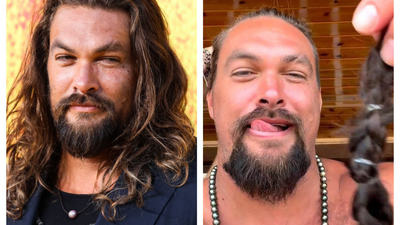 Jason Momoa a renunțat la părul lung și s-a tuns în fața camerei ...